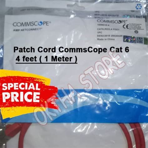 Jual Patch Cord Cat 6 4 Feet 1 Meter Patchcord 4ft Cat6 Commscope Biru Jakarta