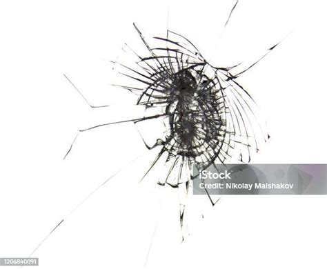 흰색 배경에 고립 된 깨진 유리에 균열 디자인용 일러스트레이션 구멍에 대한 스톡 사진 및 기타 이미지 구멍 기물 파괴 깨짐 Istock