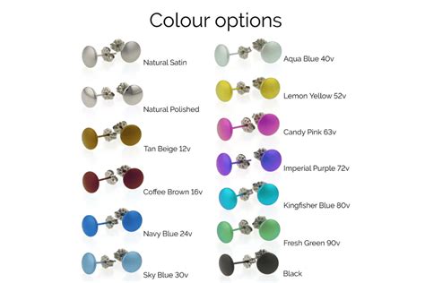Titanium Color Chart Titanium Prong Set Gems Threadless Body Jewelry