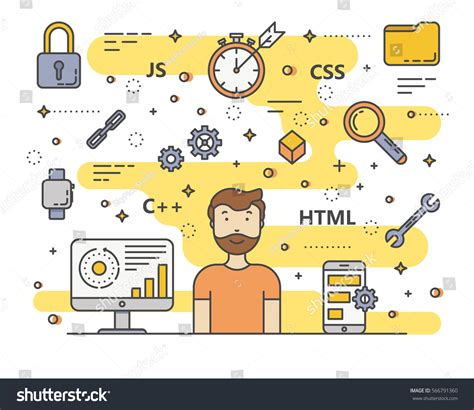 Vector Web Development Programming Concept Banner Stock Vector Royalty