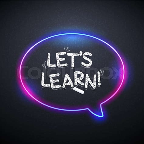 Lets Learn Lettering With Neon Stock Vector Colourbox