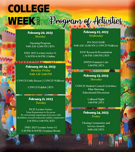 Cswcd College Week 2023 Sigla At Sigasig Pagtatanghal Ng Husay At