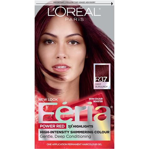 Loreal Paris Feria Permanent Hair Color R37 Blowout Burgundy Deep
