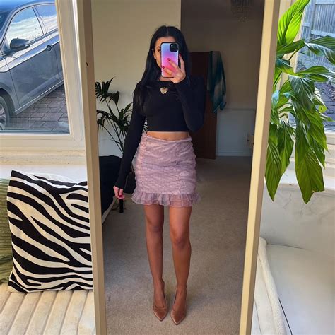Nasty Gal Pinkpurple Organza Frill Skirt In Size Depop