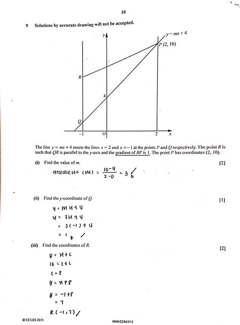 Igcse Add Maths Working Answers 060622 Paper 2 2015 Mayjune Mr