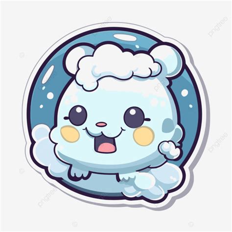 雲中可愛的卡哇伊熊 向量 貼紙 滾雪球 卡通片向量圖案素材免費下載，png，eps和ai素材下載 Pngtree