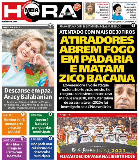 Capa Meia Hora Sábado 4 de Janeiro de 2020