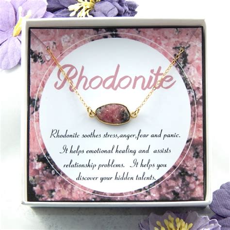 Rhodonite Necklace Etsy