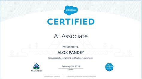 Salesforce Aiassociate Certification Ai Careergrowth Techinnovation Alok Pandey