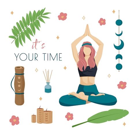 Chica Yoga Vector Premium