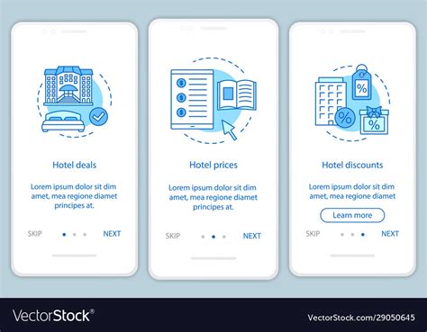 Hotel Online Booking Onboarding Mobile App Page Vector Image