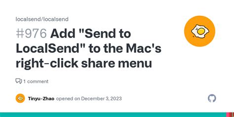 Add Send To Localsend To The Macs Right Click Share Menu · Issue