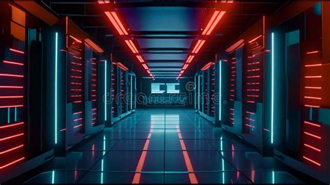 Server Room In A Modern Office Of A Technology Company Development Of
