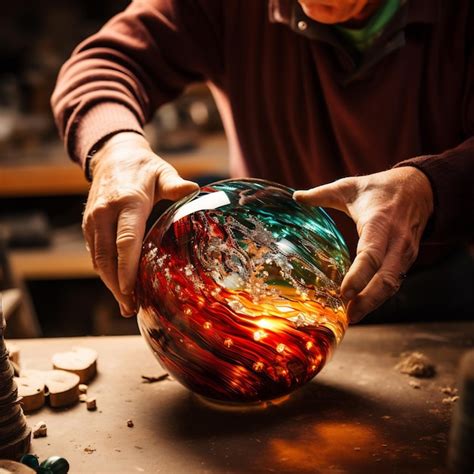 A Closeup Of A Craftsmans Hands Creating A Handblown Glass Ornament