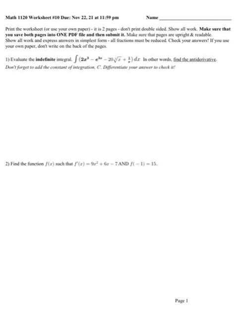 solved name math 1120 worksheet 10 due nov 22 21 at 11 59
