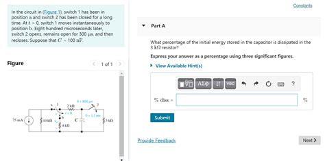 Solved In The Circuit In Figure 1 Switch 1 Has Been In