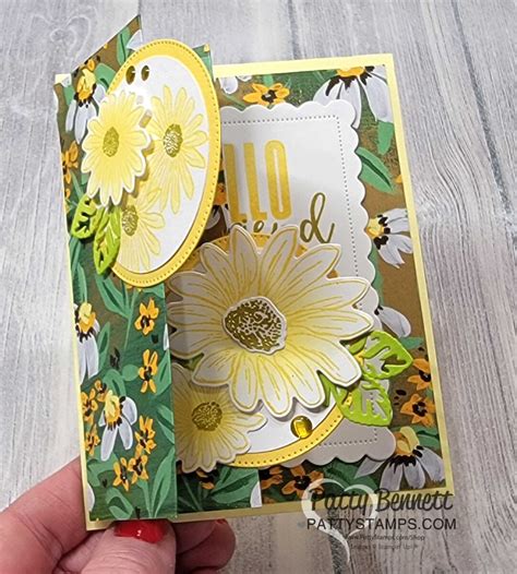 Cheerful Daisies 2 4 6 8 Fun Fold Card Patty Stamps