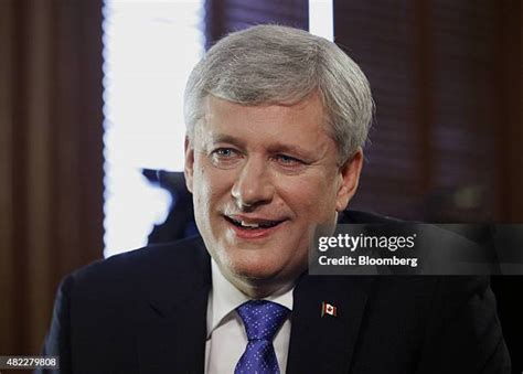 Canadian Prime Minister Stephen Harper Interview Photos And Premium