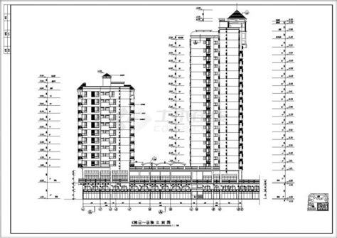 山西60 63c栋立面底商私人住宅楼设计cad详细建筑施工图住宅小区土木在线