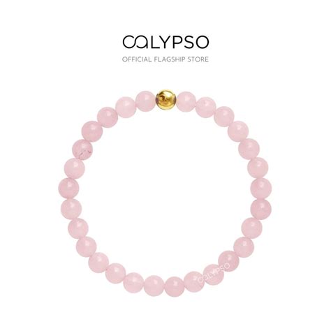 Calypso Rose Quartz Stone Bracelet With 18k Gold Plated Bead Shopee