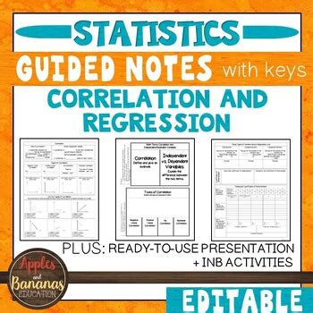 Correlation And Regression Guided Notes Presentation And INB Activities