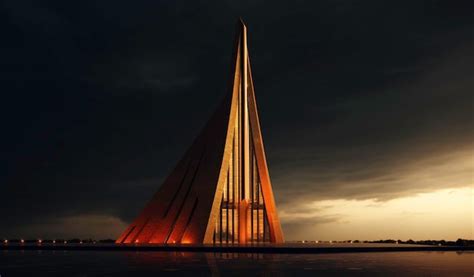 An Obelisk Shaped Building Standing In Front Premium Ai Generated Image