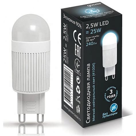 Светодиодная лампа Gauss LED G9 2.5W 230V 4100K 1/40/200 — купить в ...