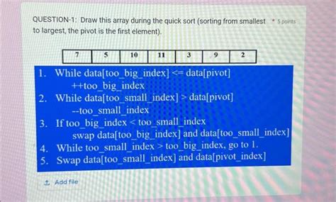 Solved QUESTION Draw This Array During The Quick Sort Chegg