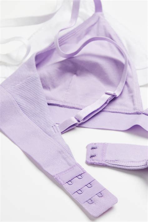 2 Pack Bra Tops Light Purplewhite Ladies Handm Gb