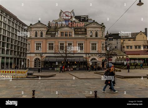 Bergen Railway Or Railroad Station In Norway With The Famous Clock