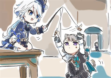 Furina Neuvillette And Lynette Genshin Impact Drawn By Xinzoruo