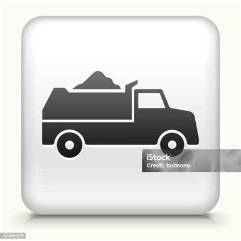 Square Button With Dump Truck向量圖形及更多交通方式圖片 交通方式 商用陸上交通工具 圖示 Istock