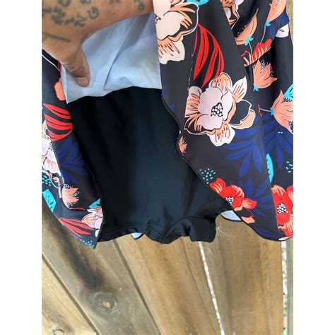 Shekini Crossover Ruched Floral Skirted One Piece Swimsuit M Nwot Ebay
