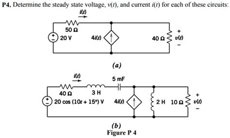 Solved P4 Determine The Steady State Voltage Vt And Current I T