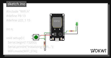 Menekan Tombol Untuk Memindai Wifi Wokwi Esp32 Stm32 Arduino Simulator