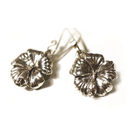Hibiscus Earrings Silverbotanica Handmade Jewelry Designed By