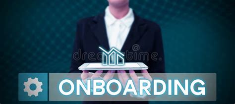 Writing Displaying Text Onboarding Internet Concept Action Process Of