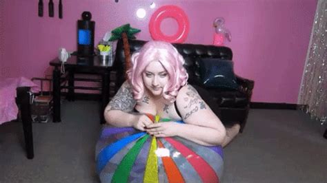 Dandys Playroom Curvy Girl Inflates Deflates And Rides Big Beachball