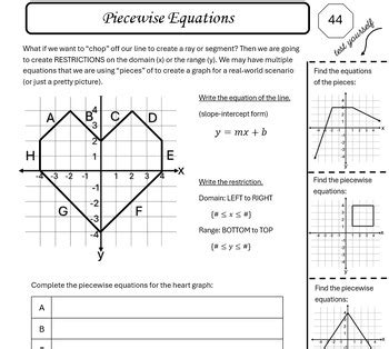 Piecewise Functions Project Bundle By I Literally Cannot Even TPT