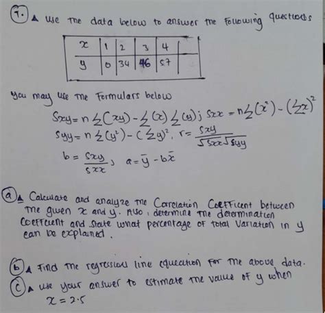 Solved A Use The Data Below To Answer The Following Chegg