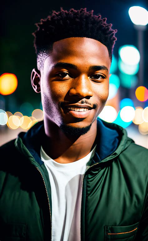Download African Man Night Portrait Royalty Free Stock Illustration
