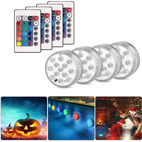 Piezas De Luz Led Sumergible Con Control Remoto Que Cambia De Color