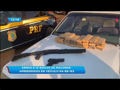 Armas e quilos de maconha apreendidos em veículo na BR RIC br