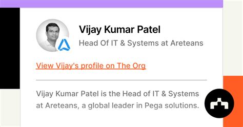 Vijay Kumar Patel Head Of It And Systems At Areteans The Org