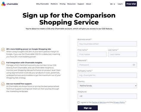 Een Channable CSS Account Aanmaken Help Center Channable