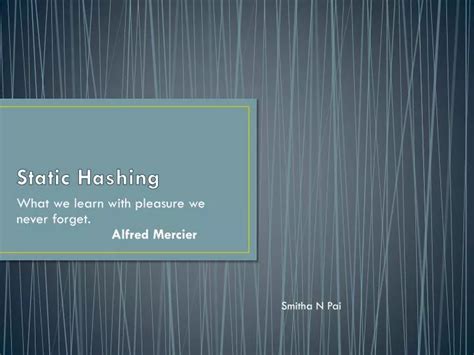 PPT Static Hashing PowerPoint Presentation Free Download ID 6024122