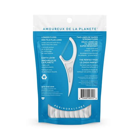 Grin Mint Double Flossers 60 Ct Interdental Plaque Cleaning Tooth Picks