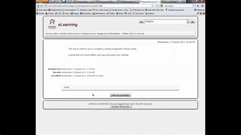 Submitting Assignments In Moodle YouTube