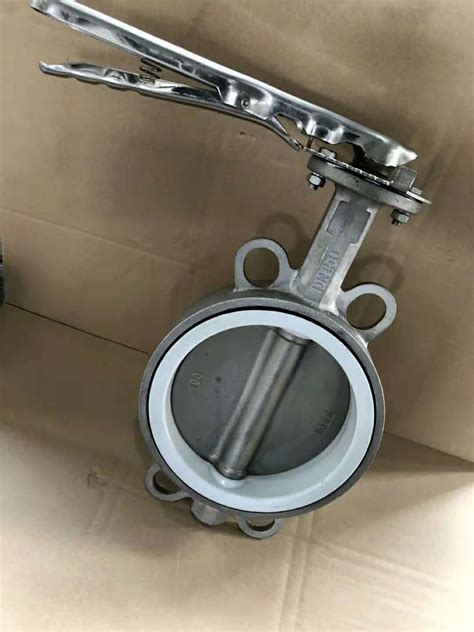 D71X F 10 16P手动04全不锈钢手柄夹式四氟蝶阀DN5对0 65 80 10 虎窝淘