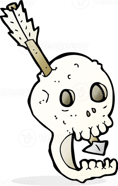 Funny Cartoon Skull And Arrow 45085563 Png